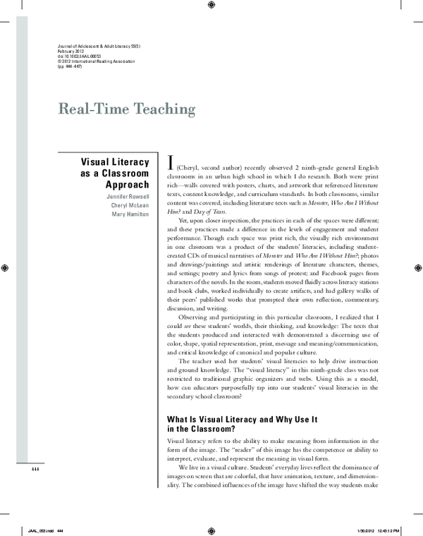 (PDF) Visual Literacy as a Classroom Approach