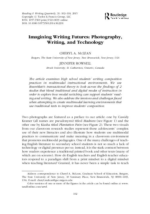 (PDF) Imagining Writing Futures: Photography, Writing, and Technology