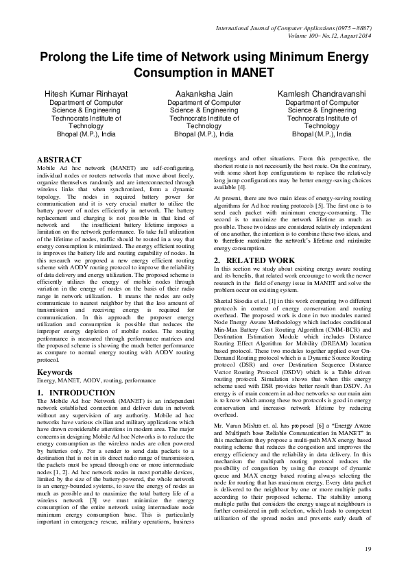 (PDF) Prolong the Life time of Network using Minimum Energy Consumption ...