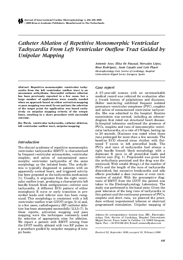 (PDF) Catheter Ablation of Repetitive Monomorphic Ventricular ...