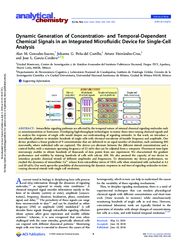 (PDF) Dynamic generation of concentration- and temporal-dependent chemical signals in an ...
