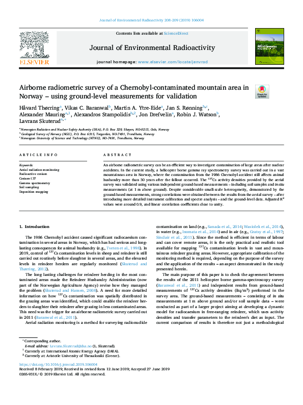 (PDF) Airborne radiometric survey of a Chernobyl-contaminated mountain ...