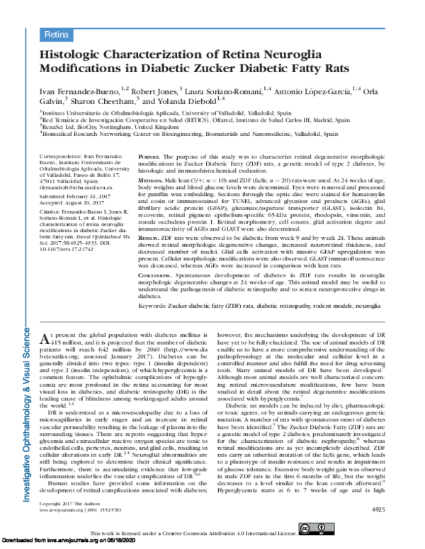 (PDF) Histologic Characterization of Retina Neuroglia Modifications in ...