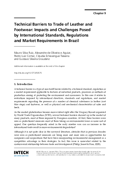 (PDF) Technical Barriers to Trade of Leather and Footwear: Impacts and ...