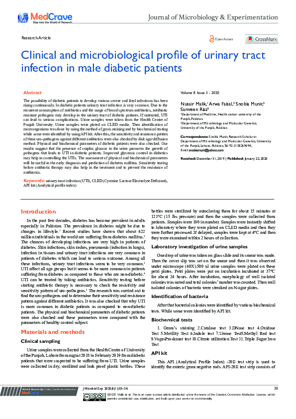 (PDF) Clinical and microbiological profile of urinary tract infection ...