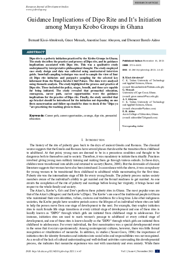 (PDF) Guidance Implications of Dipo Rite and It’s Initiation among ...