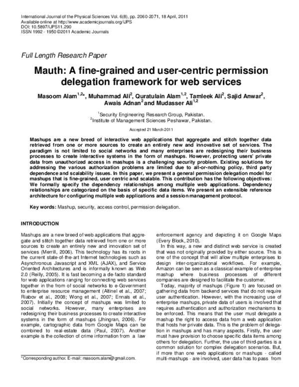 (PDF) MAuth: A Fine-Grained and User-centric Permission Delegation Framework for Multi-mashup ...
