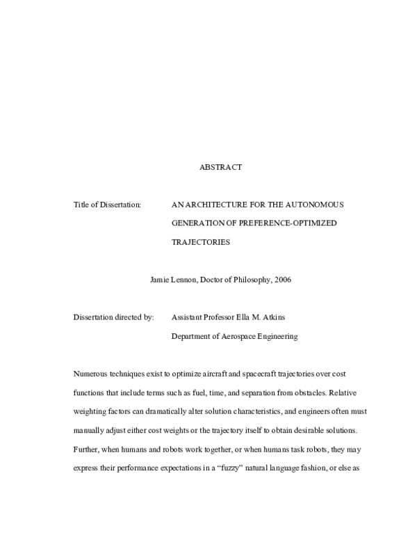 (PDF) An architecture for the autonomous generation of preference-based trajectories