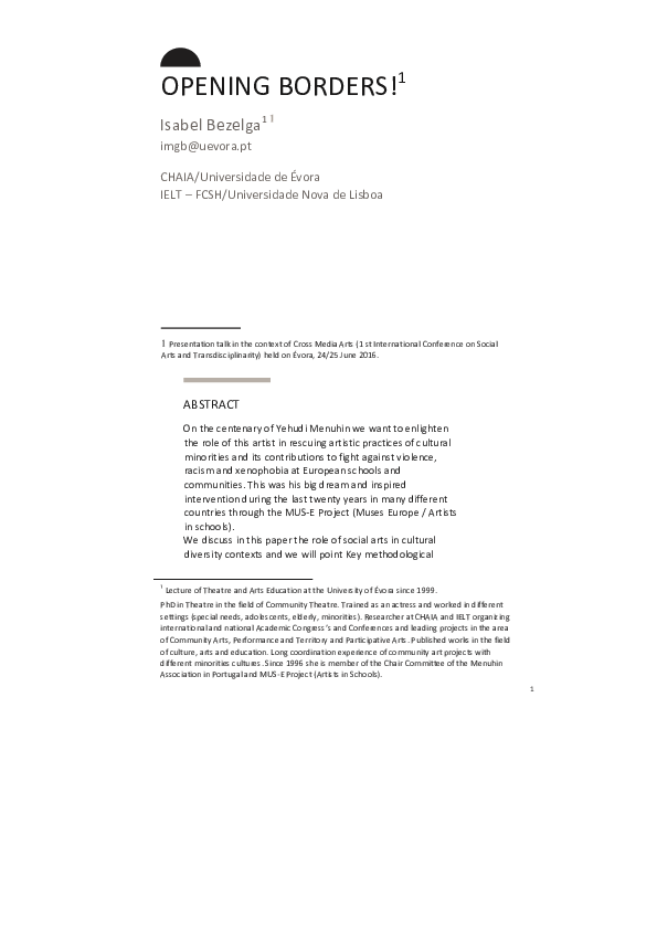 (PDF) Opening Borders!