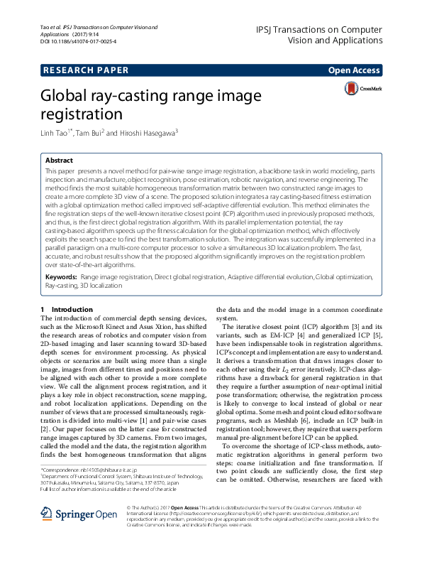 (PDF) Global ray-casting range image registration