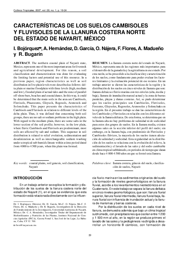 (PDF) Características De Los Suelos Cambisoles y Fluvisoles De La ...