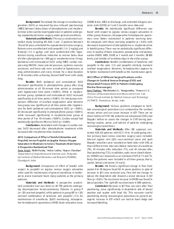 (PDF) Comparison of Effect of Ketofol (Ketamine and Propofol) versus ...
