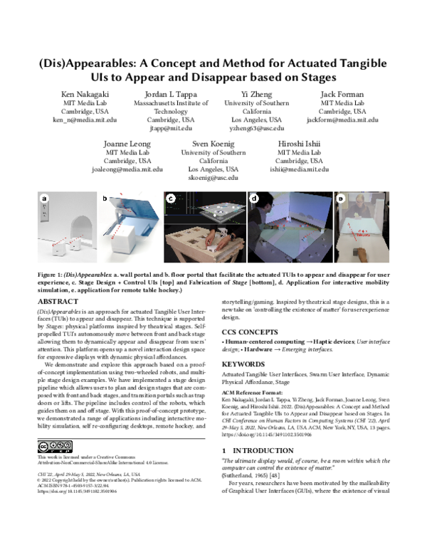 (PDF) (Dis)Appearables: A Concept and Method for Actuated Tangible UIs ...