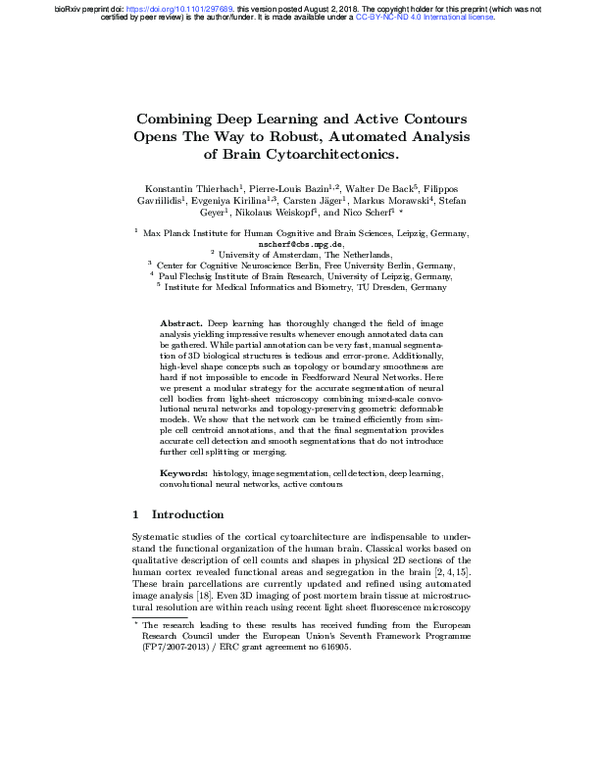 (PDF) Deep Learning meets Topology-preserving Active Contours: towards scalable quantitative ...