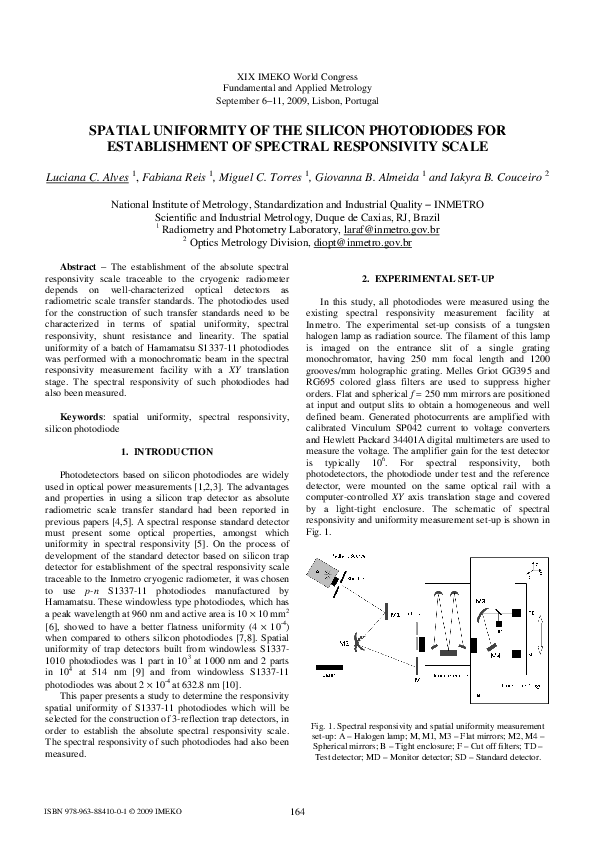(PDF) Spatial Uniformity of the Silicon Photodiodes for Establishment ...