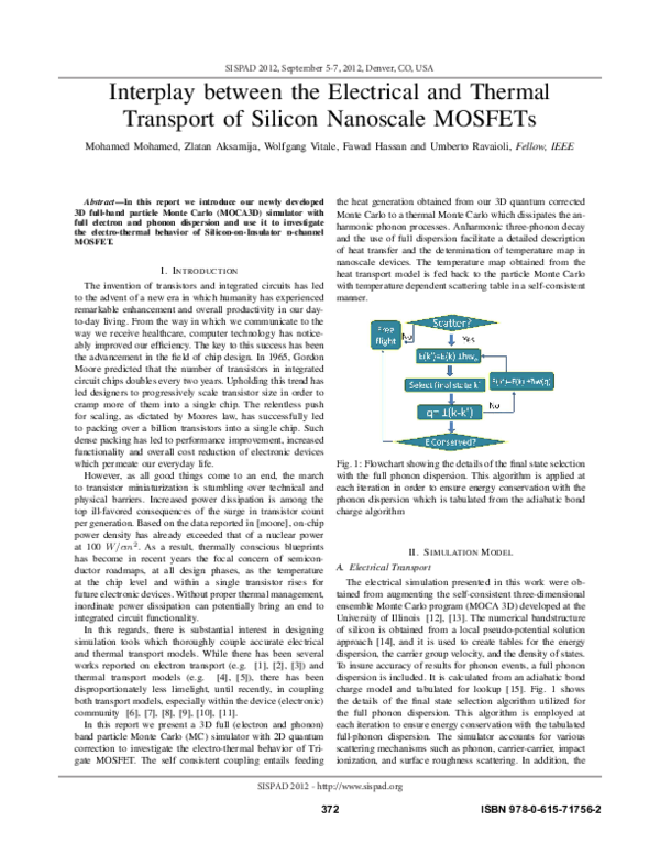 (PDF) Interplay between the Electrical and Thermal Transport of Silicon Nanoscale MOSFETs