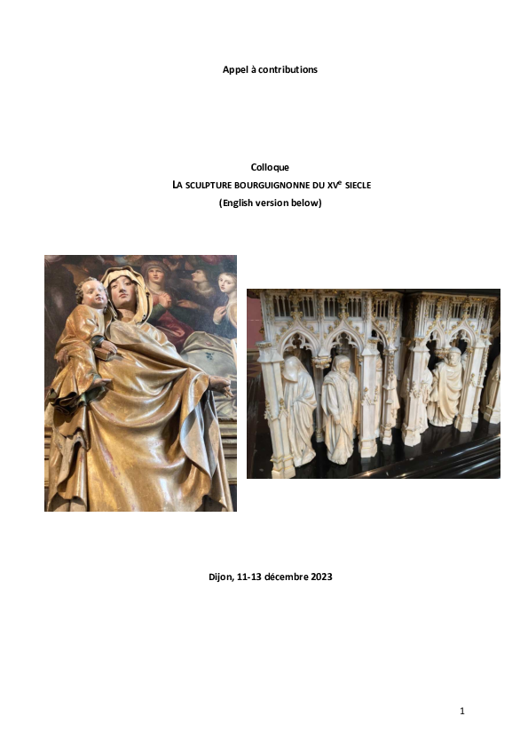 (PDF) LA SCULPTURE BOURGUIGNONNE DU XVe SIECLE / BURGUNDIAN SCULPTURE ...