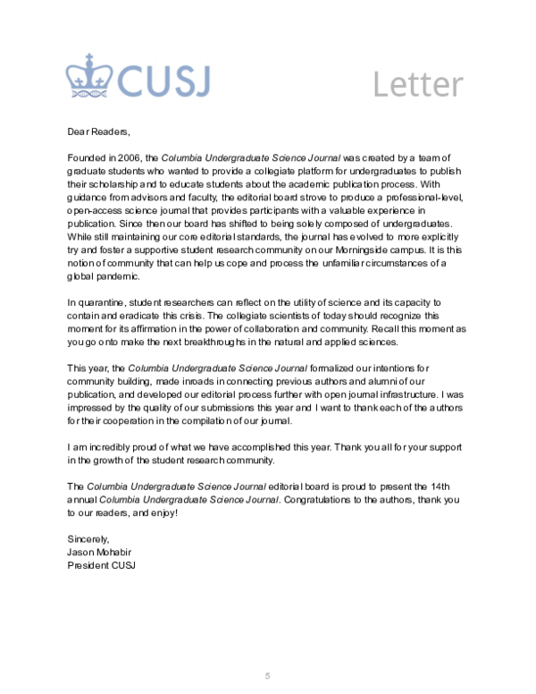 (PDF) Letter from the President