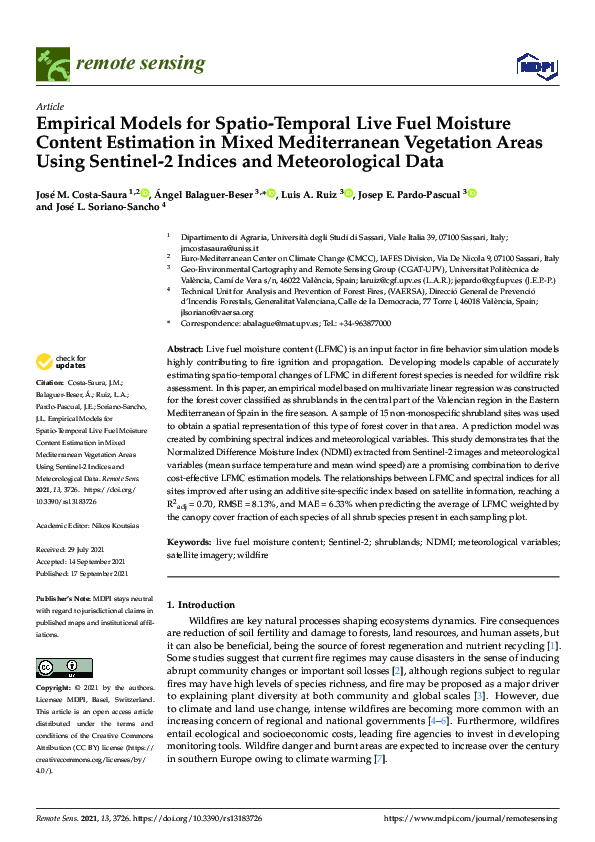 (PDF) Empirical Models for Spatio-Temporal Live Fuel Moisture Content ...