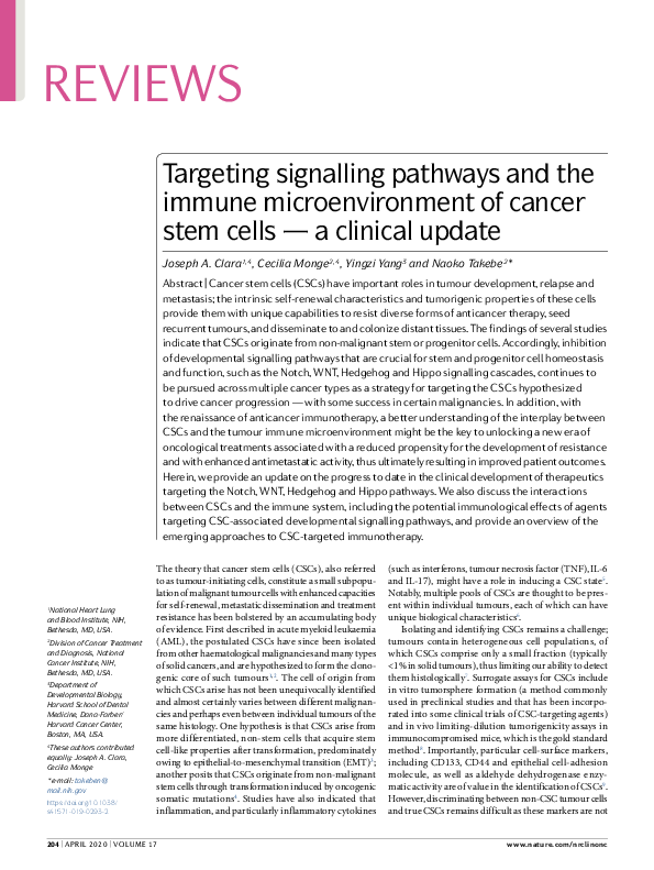 (PDF) Targeting signalling pathways and the immune microenvironment of ...