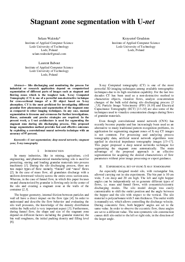 (PDF) Stagnant Zone Segmentation with U-Net | Selam Waktola - Academia.edu