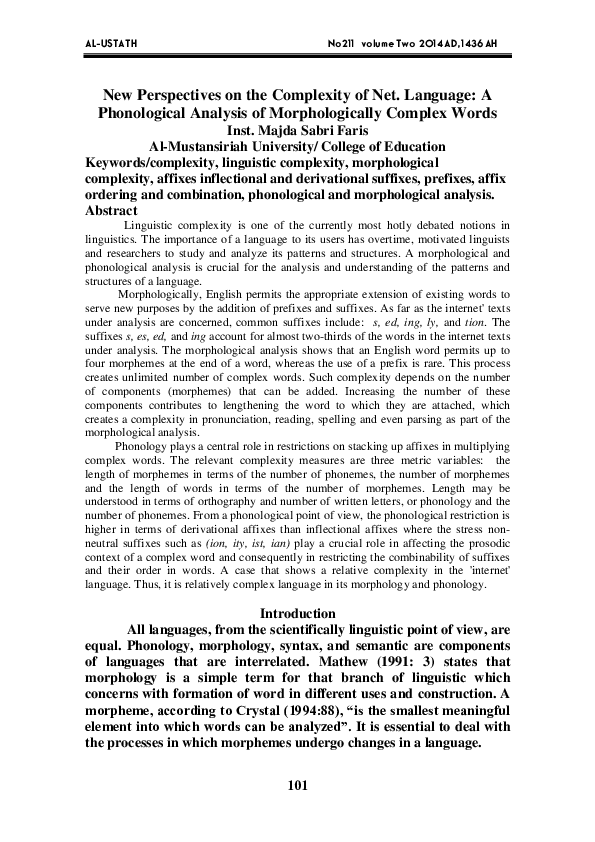 (PDF) New Perspectives on the Complexity of Net. Language: A Phonological Analysis of ...