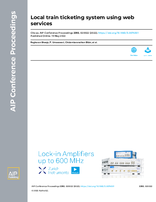 (PDF) Local train ticketing system using web services