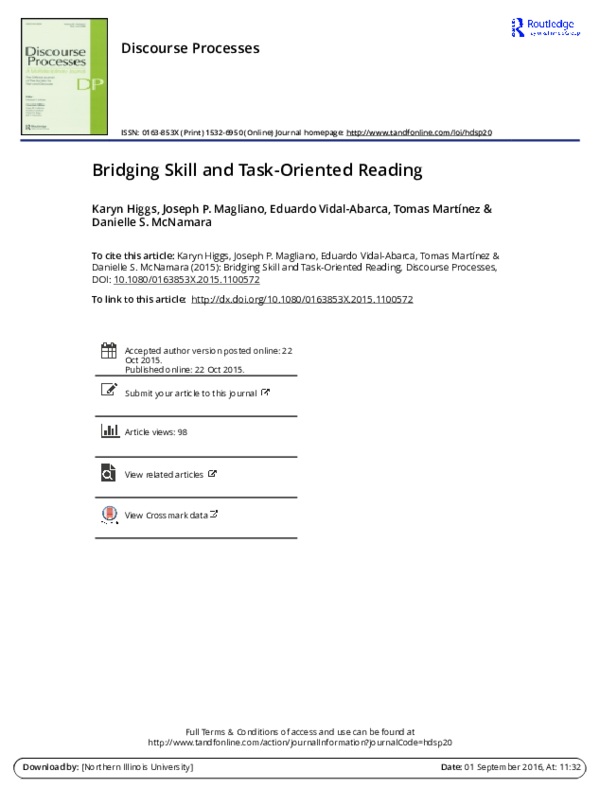 (PDF) Bridging Skill and Task-Oriented Reading