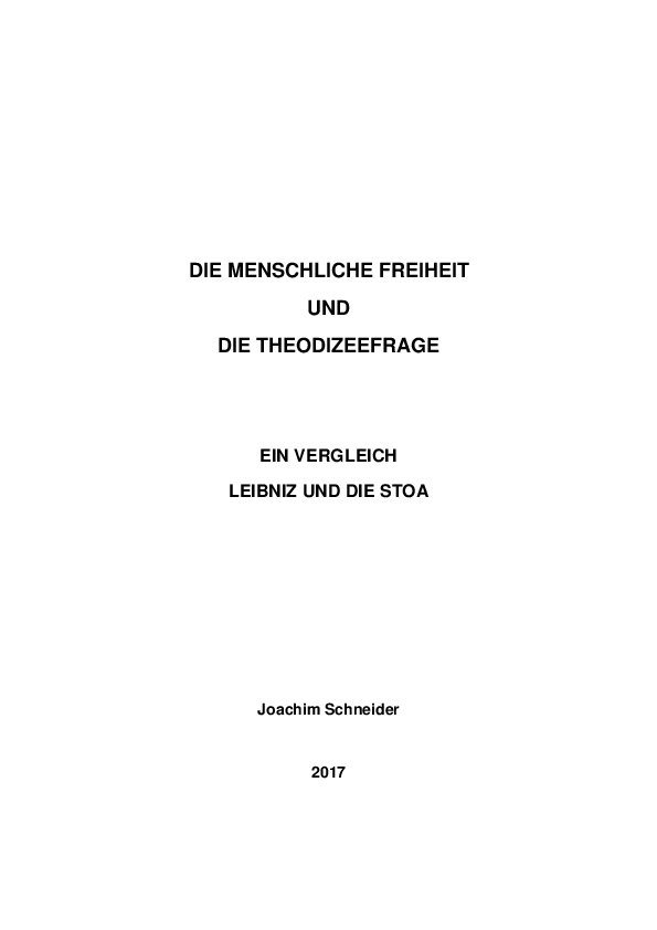 (PDF) Die menschliche Freiheit und die Theodizeefrage