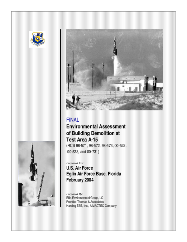 (PDF) Environmental Assessment of Building Demolition at Test Area A-15 ...