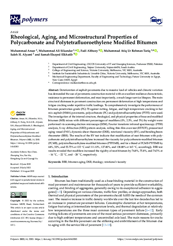 (PDF) Rheological, Aging, and Microstructural Properties of Polycarbonate and ...