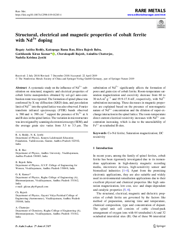 (PDF) Structural, Electrical and Magnetic Properties of Iron Oxide Thin Films
