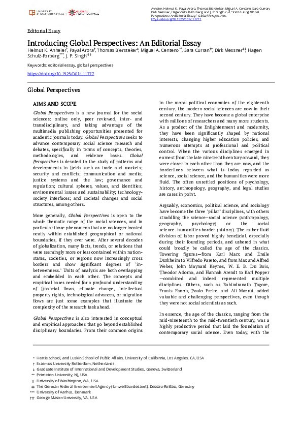 (PDF) Introducing Global P Introducing Global Perspectives: An ...