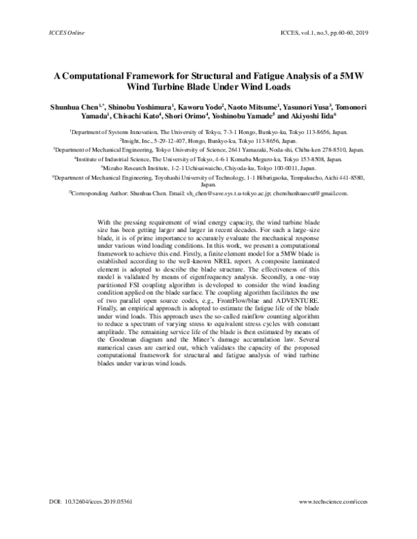 (PDF) A Computational Framework for Structural and Fatigue Analysis of a 5MW Wind Turbine Blade ...
