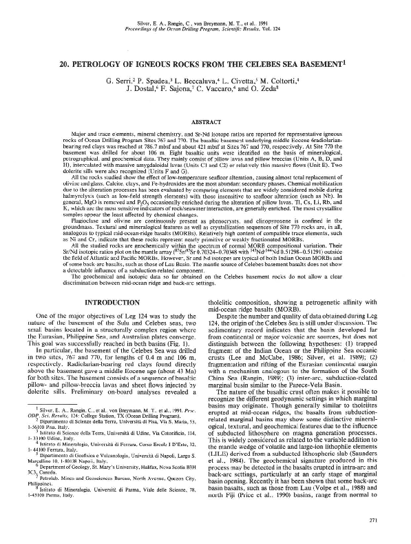 (PDF) Petrology of Igneous Rocks from the Celebes Sea Basement