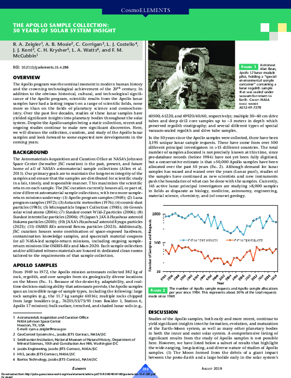 (PDF) The Apollo Sample Collection: 50 Years Of Solar System Insight ...