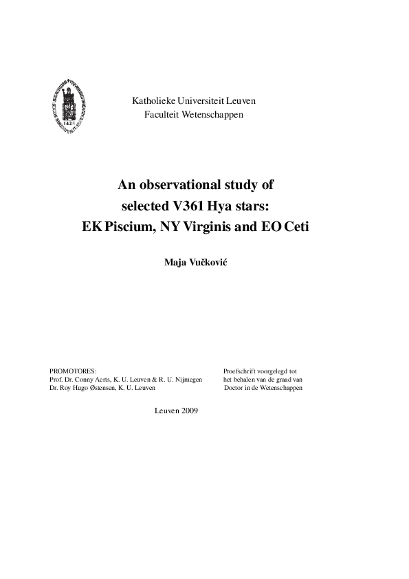 (PDF) An observational study of selected V361 Hya stars: EK Piscium, NY ...
