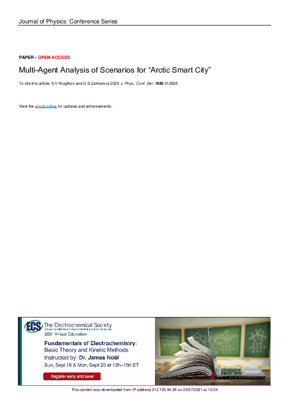 (PDF) Multi-Agent Analysis of Scenarios for “Arctic Smart City”