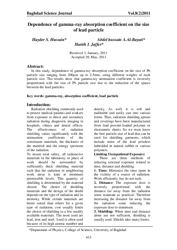 (PDF) Dependence of gamma-ray absorption coefficient on the size of ...