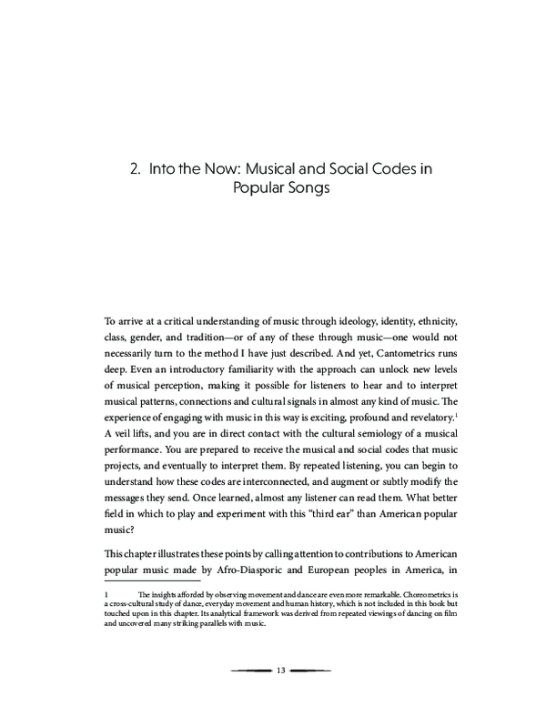 (PDF) Into the Now: Music & Social Codes in Popular Songs