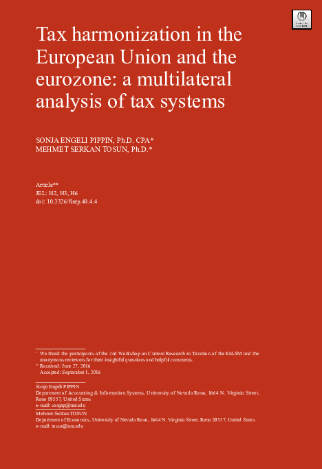 (PDF) Tax harmonization in the European Union and the eurozone: a ...