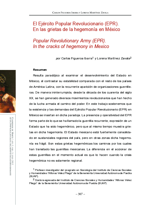 (PDF) El Ejército Popular Revolucionario (EPR). En las grietas de la ...