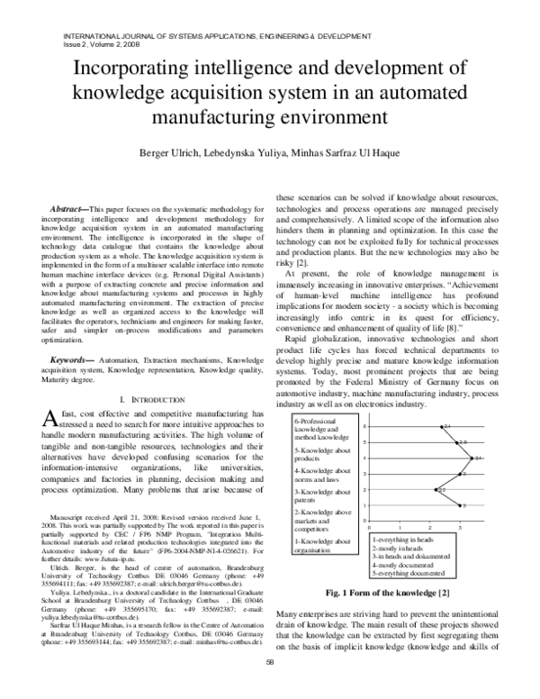(PDF) Incorporating intelligence and development of knowledge ...