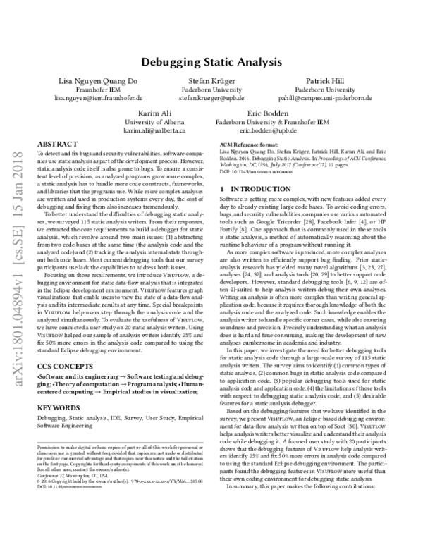 (PDF) Debugging Static Analysis