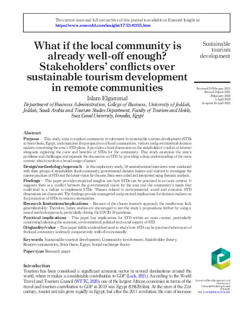 (PDF) What if the local community is already well-off enough ...