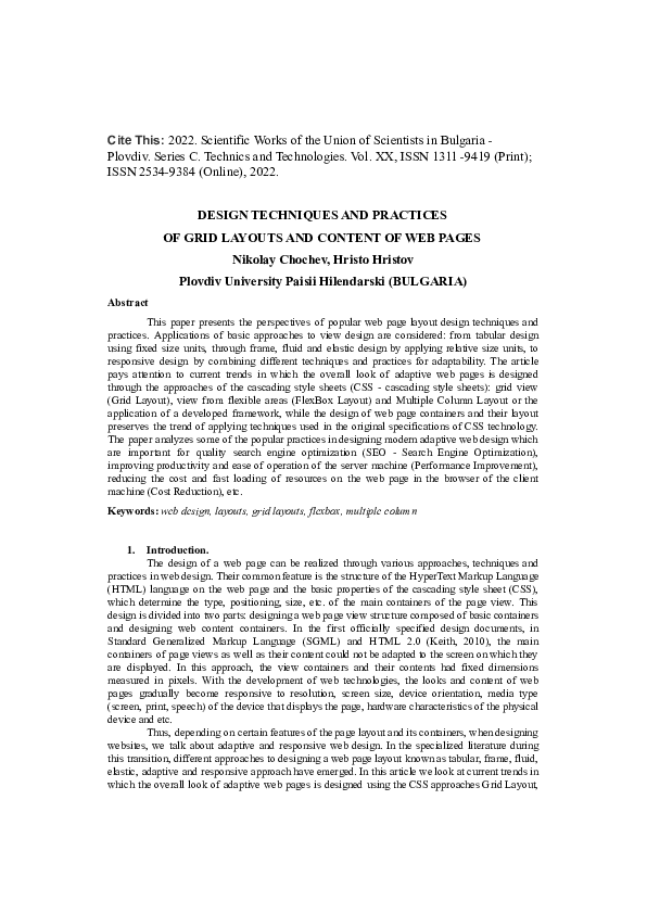 (PDF) DESIGN TECHNIQUES AND PRACTICES OF GRID LAYOUTS AND CONTENT OF ...