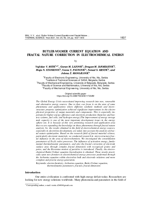 (PDF) Butler-Volmer current equation and fractal nature correction in ...