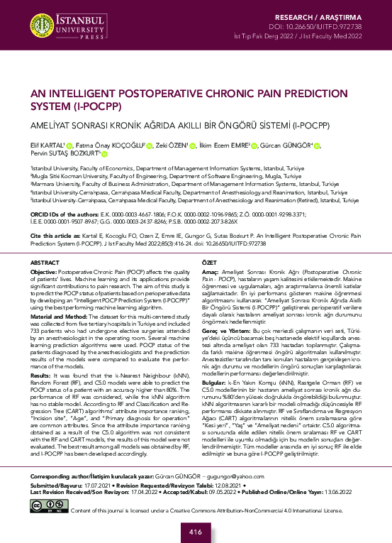 (PDF) An Intelligent Postoperative Chronic Pain Prediction System (I-POCPP)