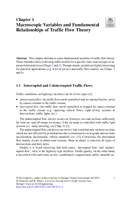 (PDF) Macroscopic Variables and Fundamental Relationships of Traffic Flow Theory