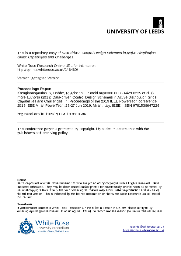 Pdf Data Driven Control Design Schemes In Active Distribution Grids Capabilities And Challenges 7216